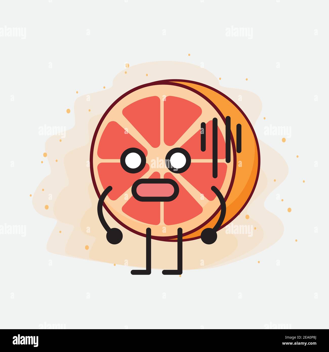An illustration of Cute Orange Grapefruit Mascot Character Stock Vector ...