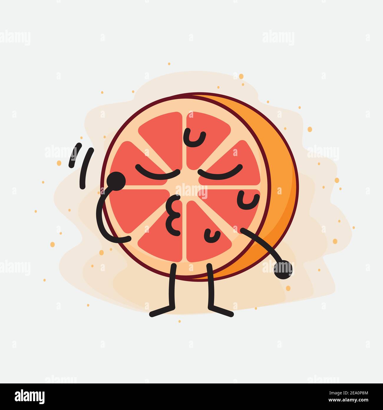 An illustration of Cute Orange Grapefruit Mascot Character Stock Vector ...