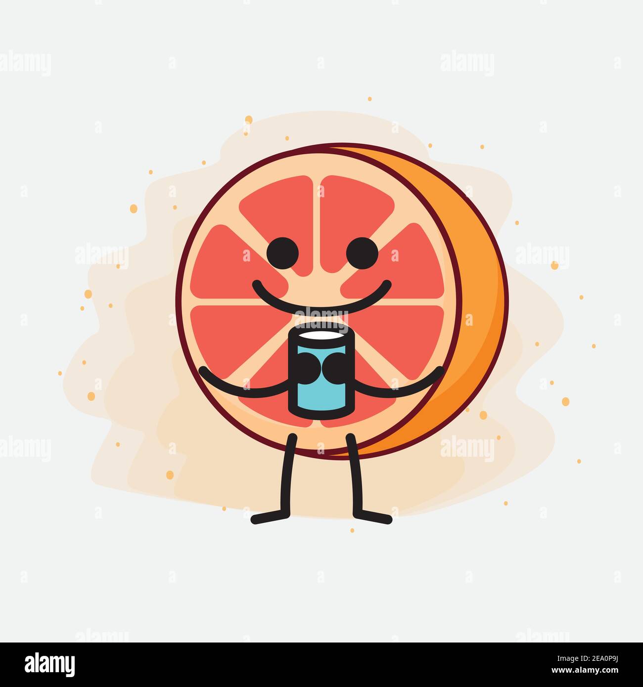 An illustration of Cute Orange Grapefruit Mascot Character Stock Vector ...