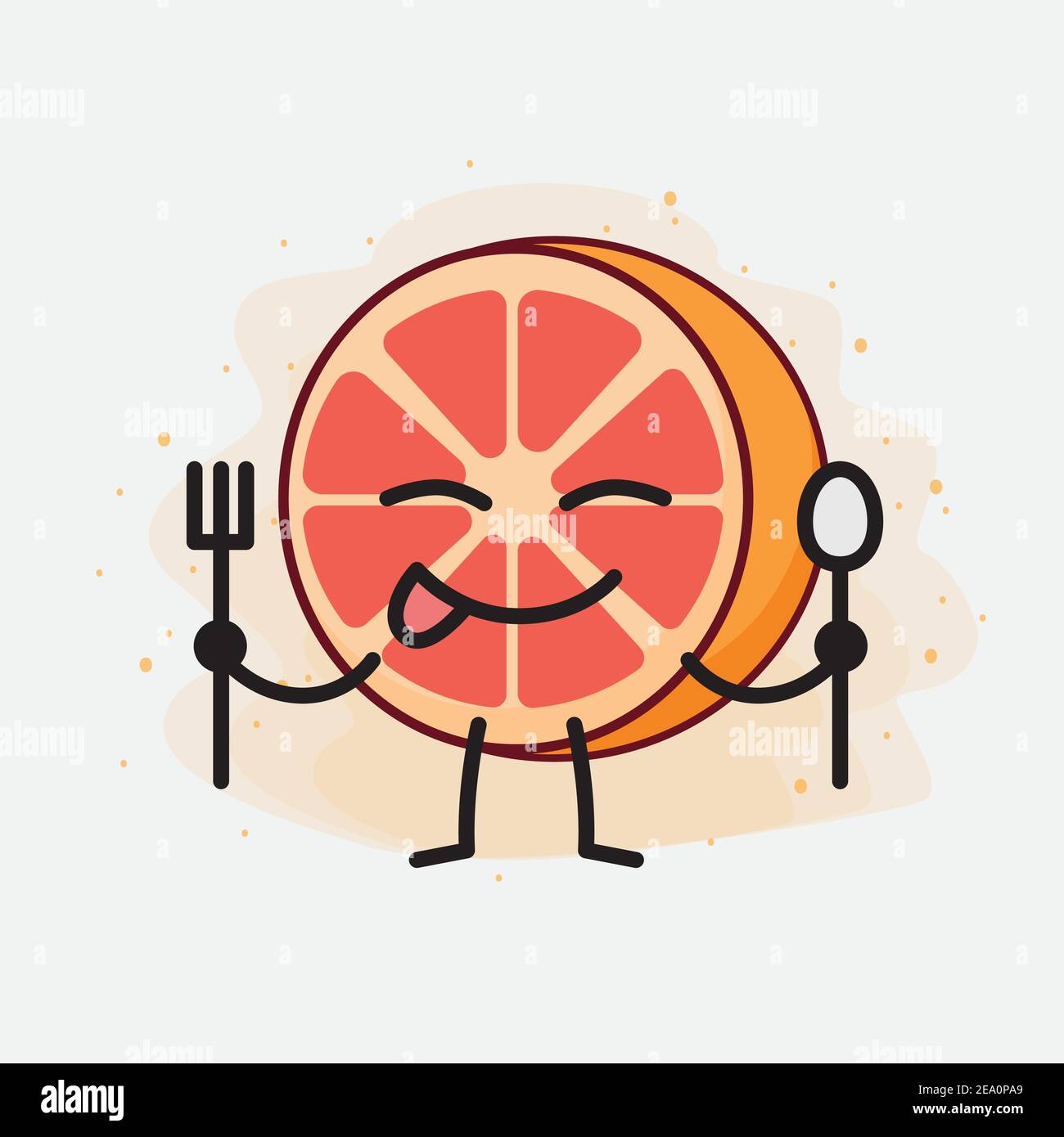 An illustration of Cute Orange Grapefruit Mascot Character Stock Vector ...