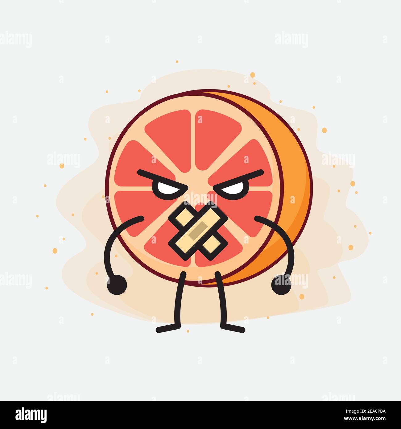 An illustration of Cute Orange Grapefruit Mascot Character Stock Vector ...