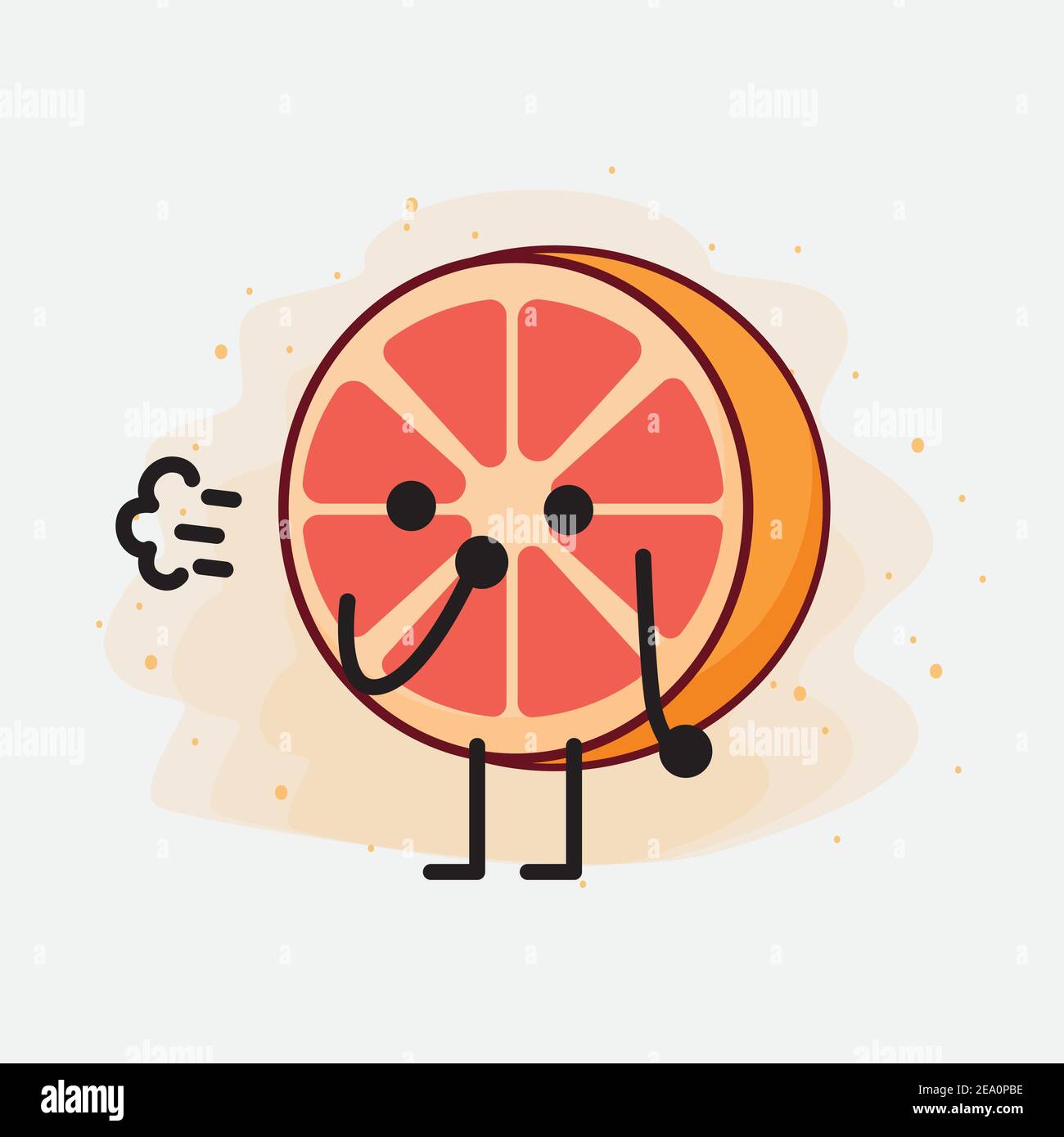 An illustration of Cute Orange Grapefruit Mascot Character Stock Vector ...