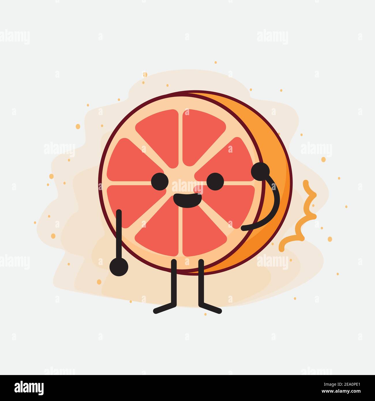 An illustration of Cute Orange Grapefruit Mascot Character Stock Vector ...