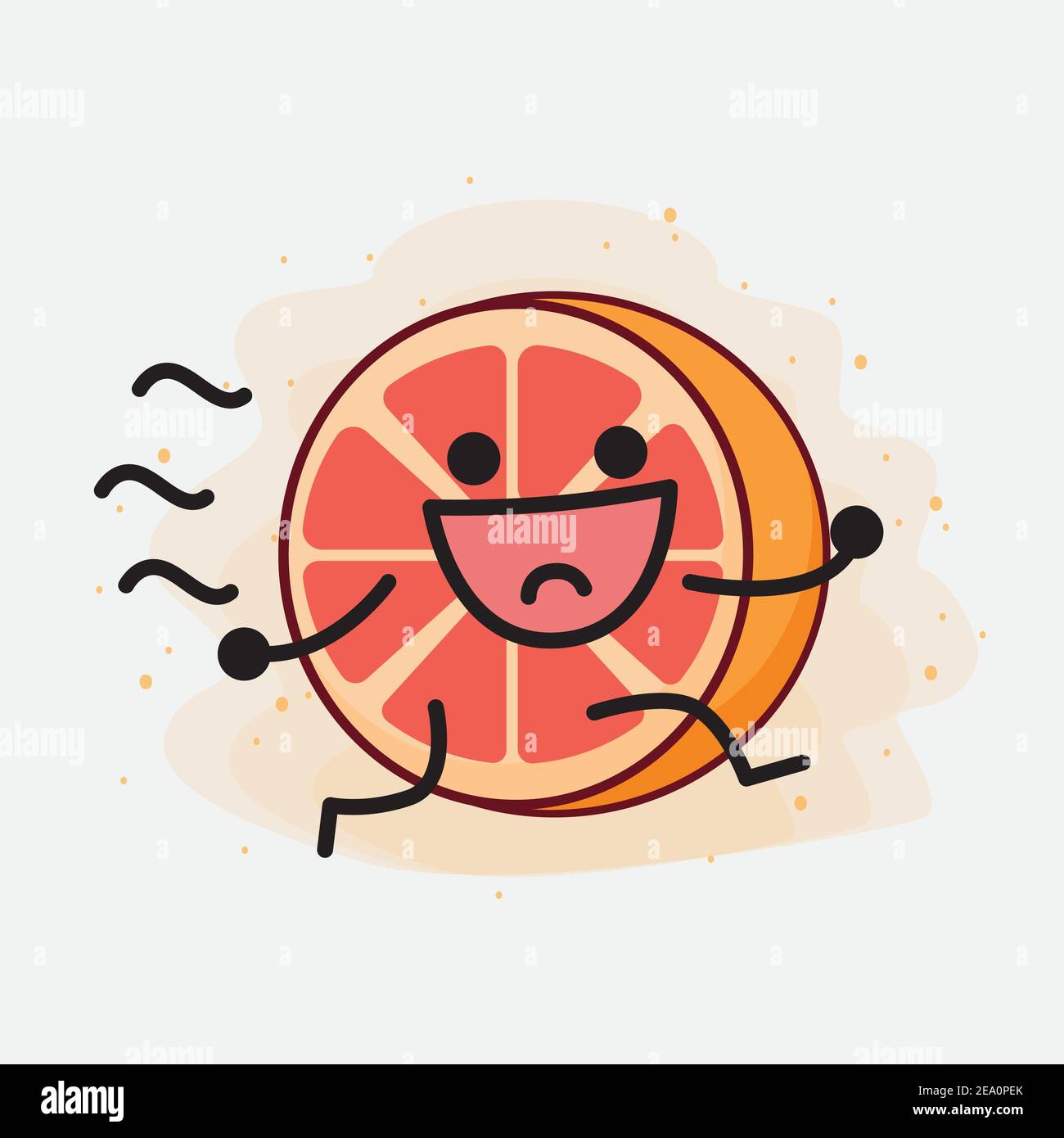 An illustration of Cute Orange Grapefruit Mascot Character Stock Vector ...
