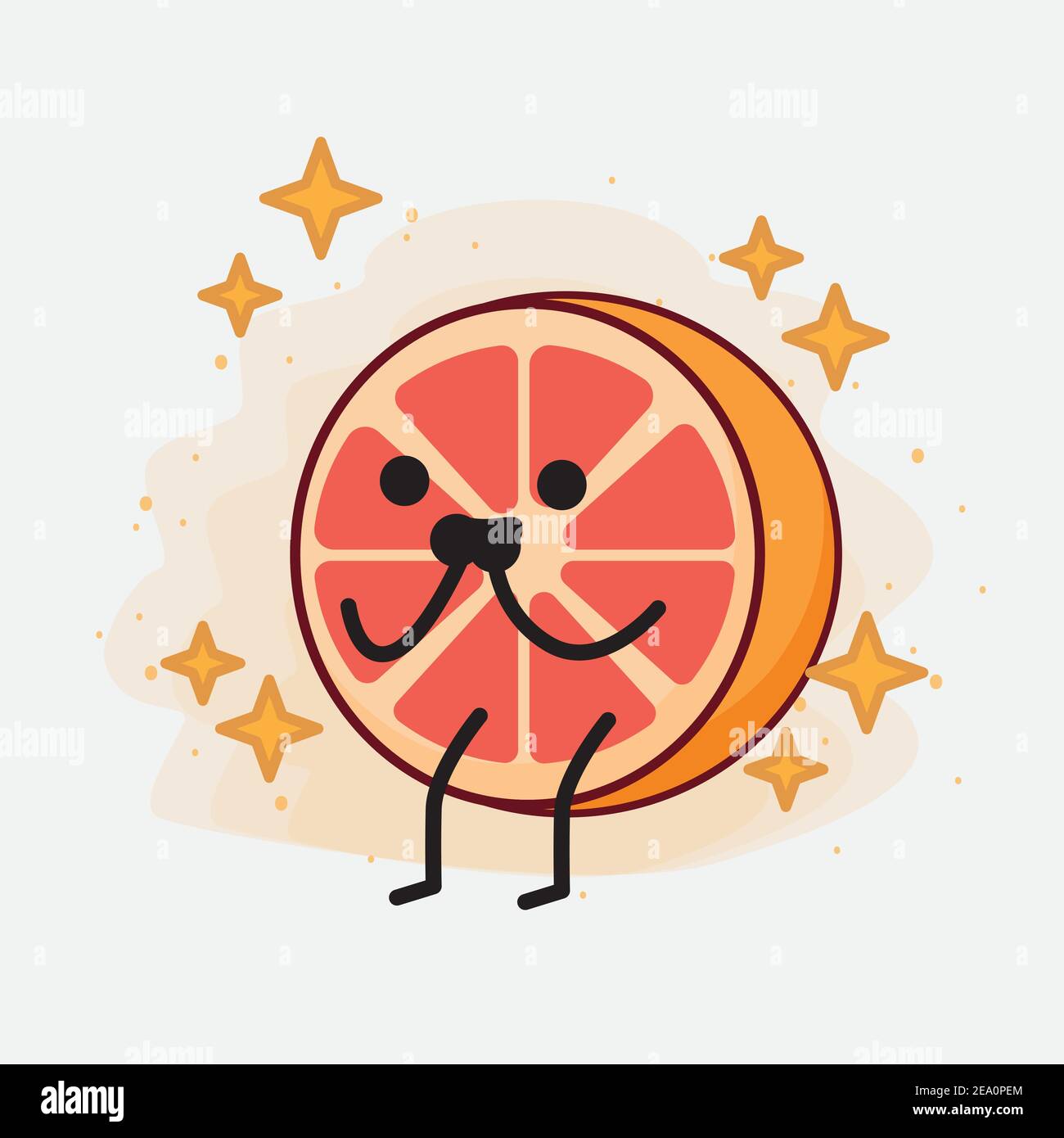 An illustration of Cute Orange Grapefruit Mascot Character Stock Vector ...