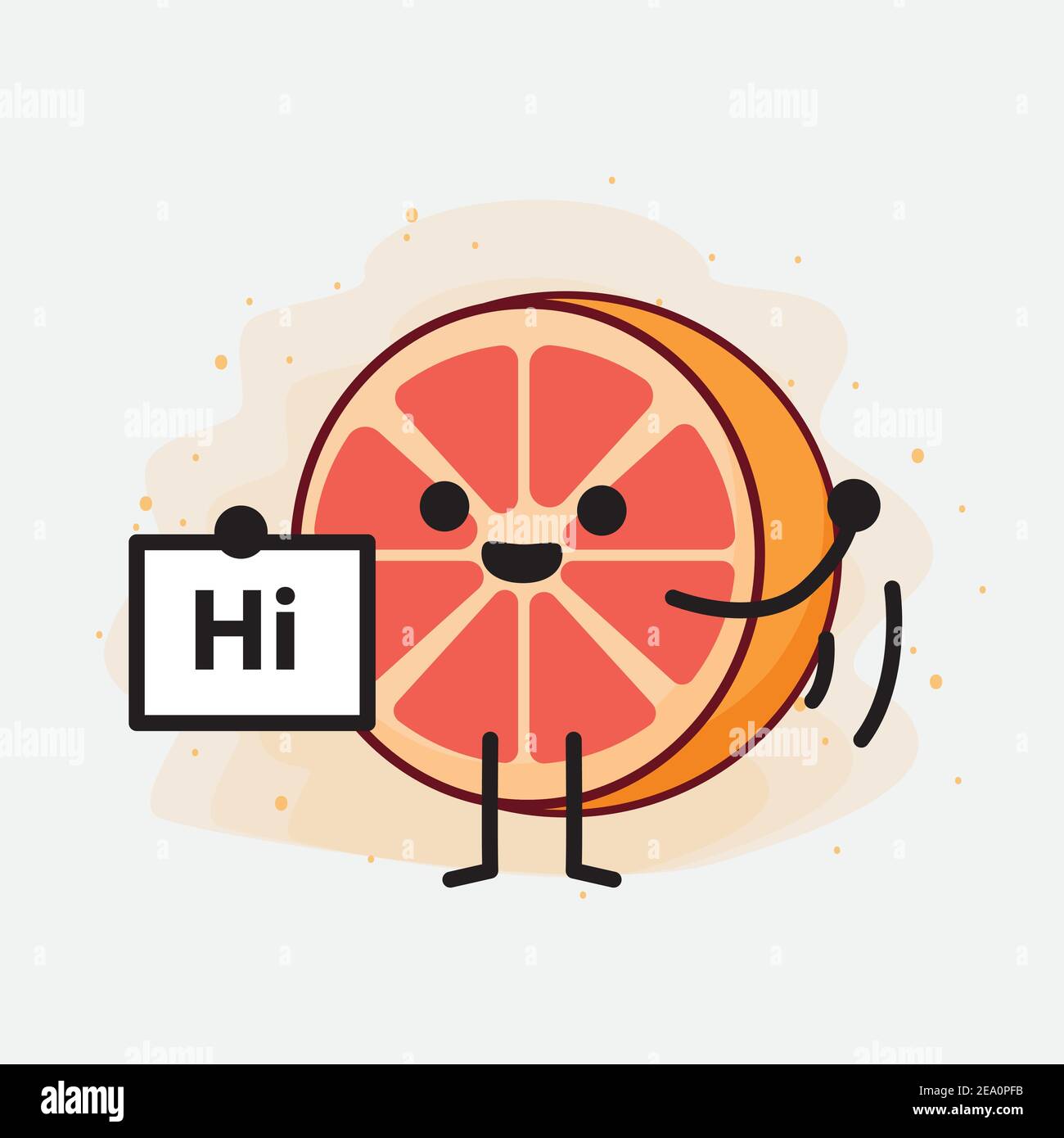 An illustration of Cute Orange Grapefruit Mascot Character Stock Vector ...