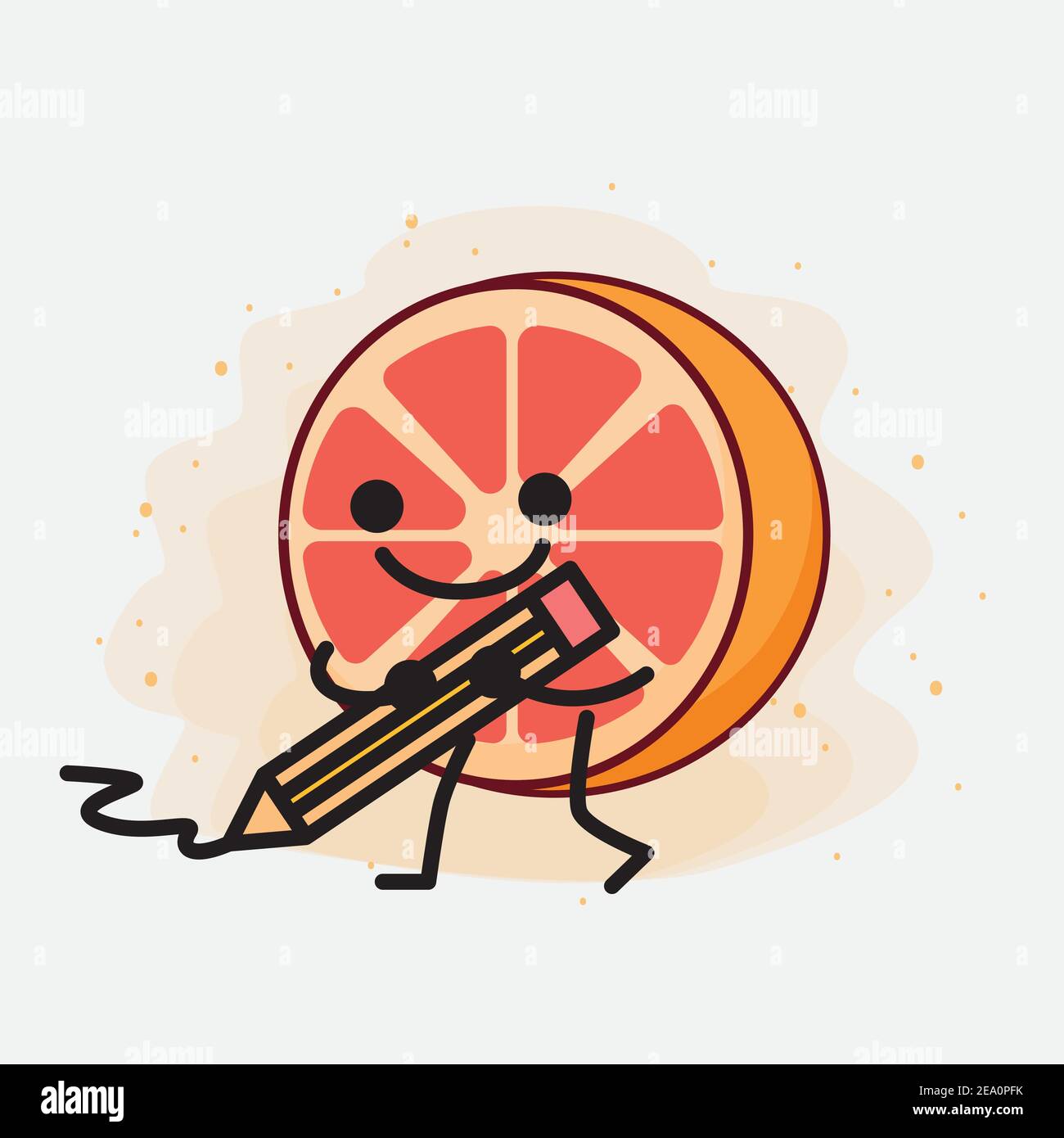 An illustration of Cute Orange Grapefruit Mascot Character Stock Vector ...