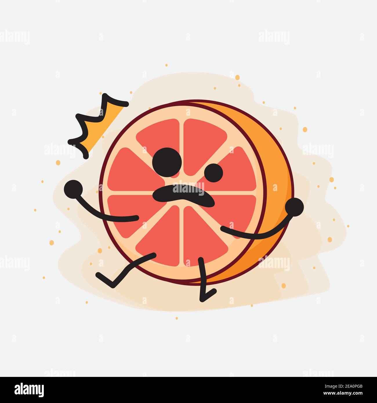 An illustration of Cute Orange Grapefruit Mascot Character Stock Vector ...