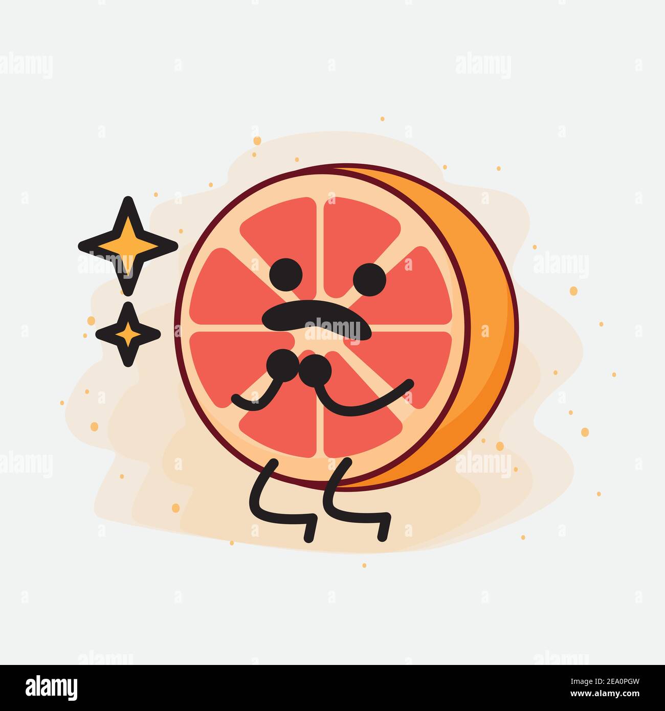 An illustration of Cute Orange Grapefruit Mascot Character Stock Vector ...