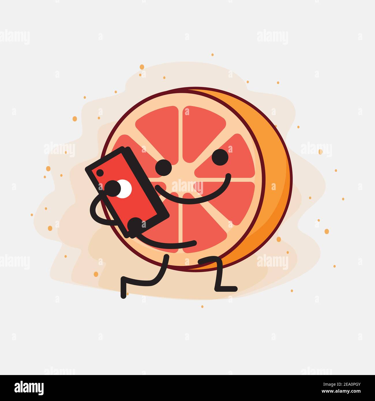 An illustration of Cute Orange Grapefruit Mascot Character Stock Vector ...
