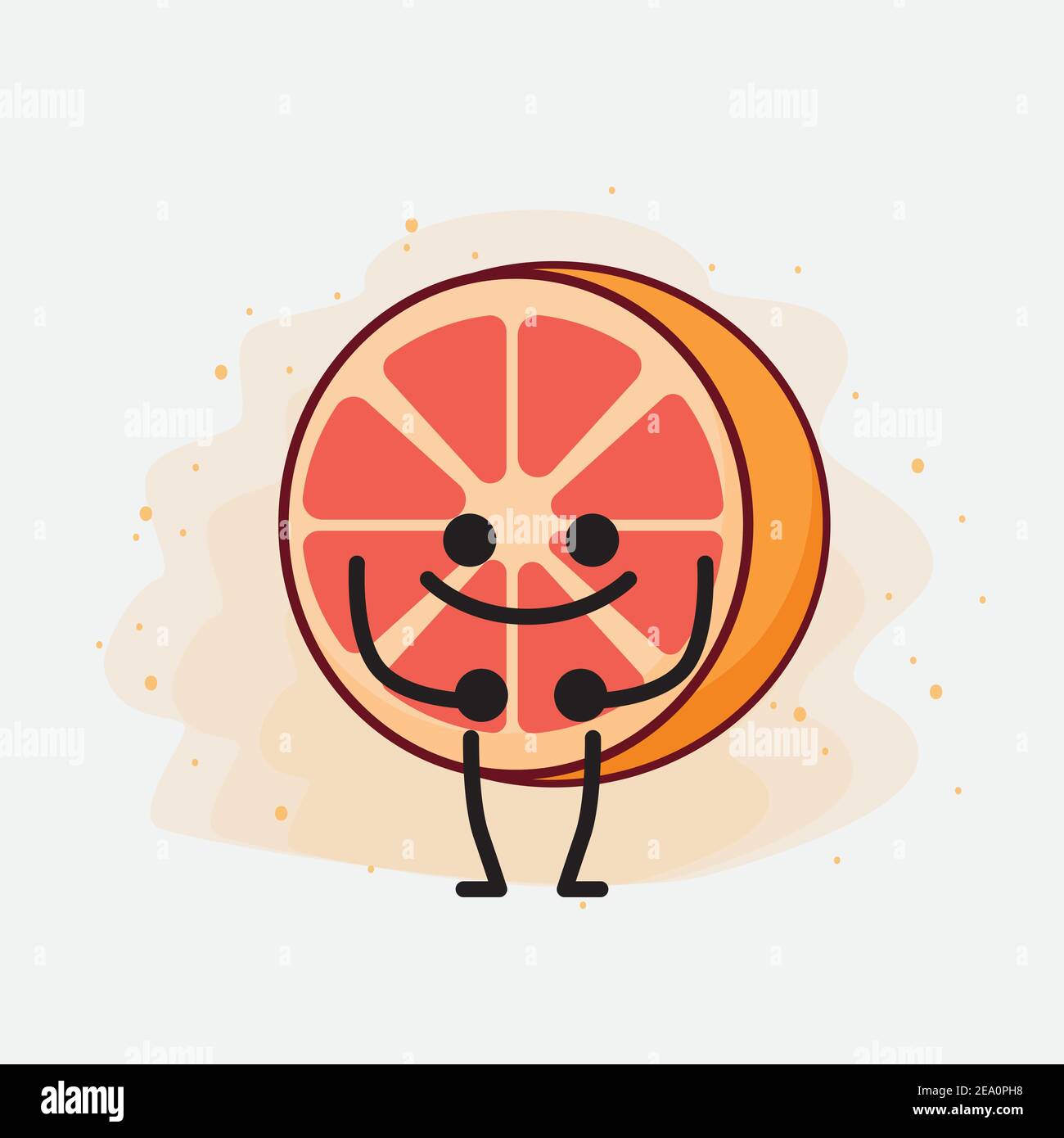 An illustration of Cute Orange Grapefruit Mascot Character Stock Vector ...