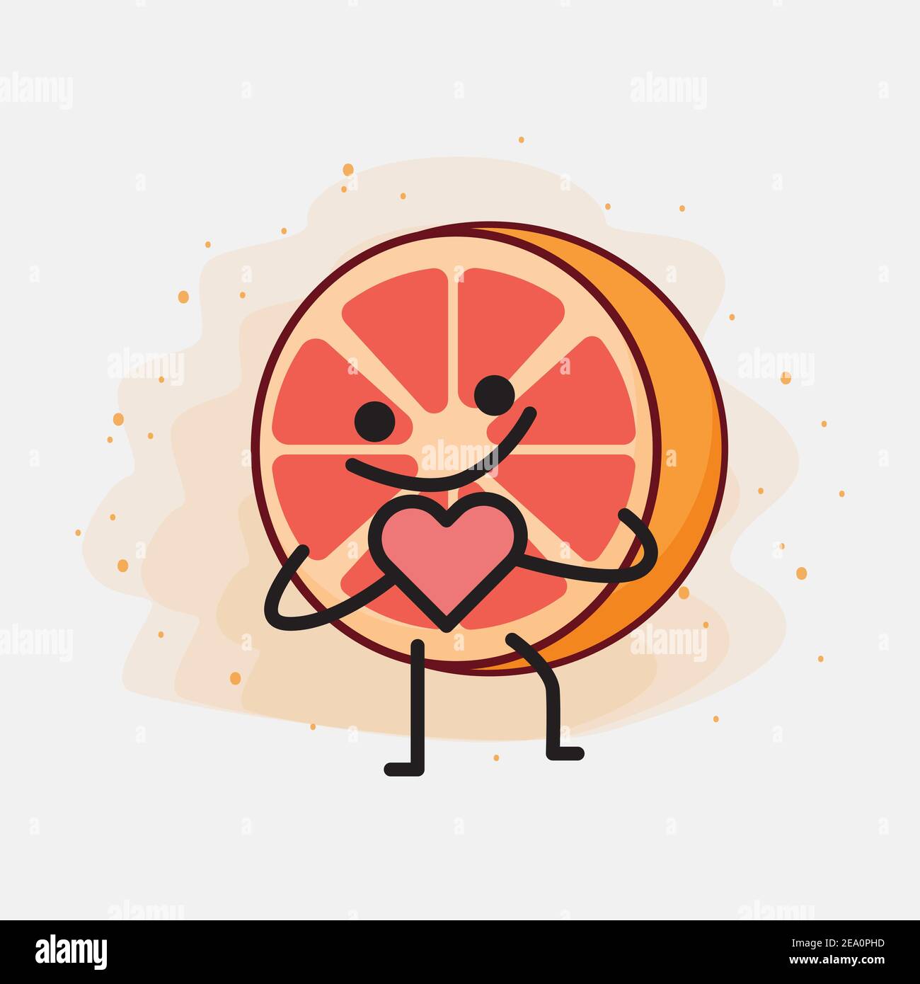 An illustration of Cute Orange Grapefruit Mascot Character Stock Vector ...