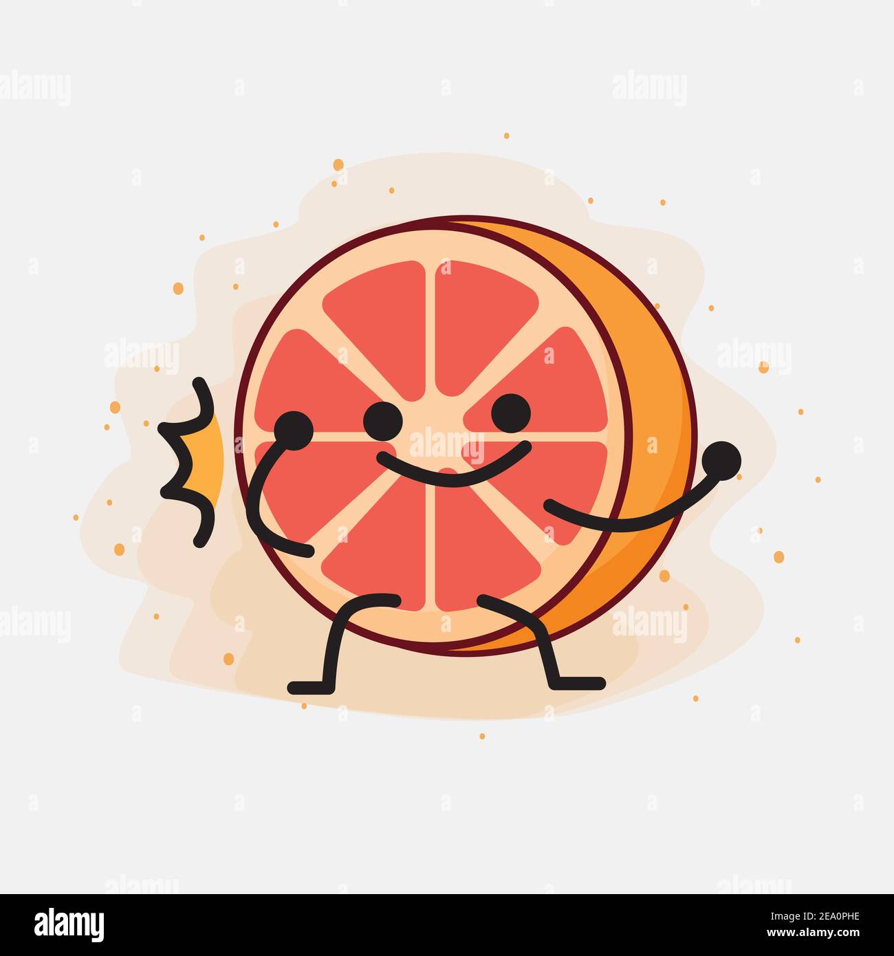 An illustration of Cute Orange Grapefruit Mascot Character Stock Vector ...