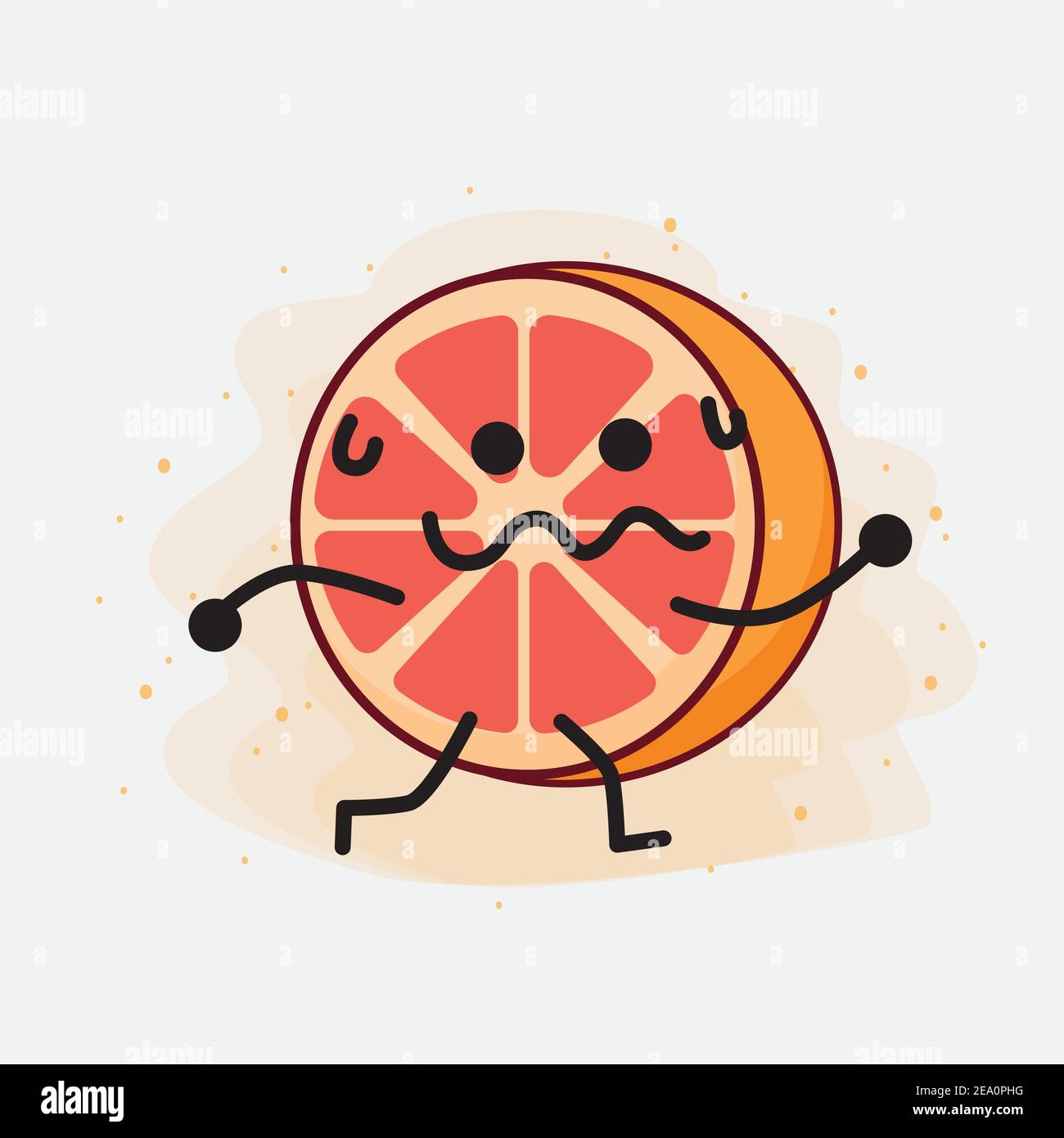 An illustration of Cute Orange Grapefruit Mascot Character Stock Vector ...