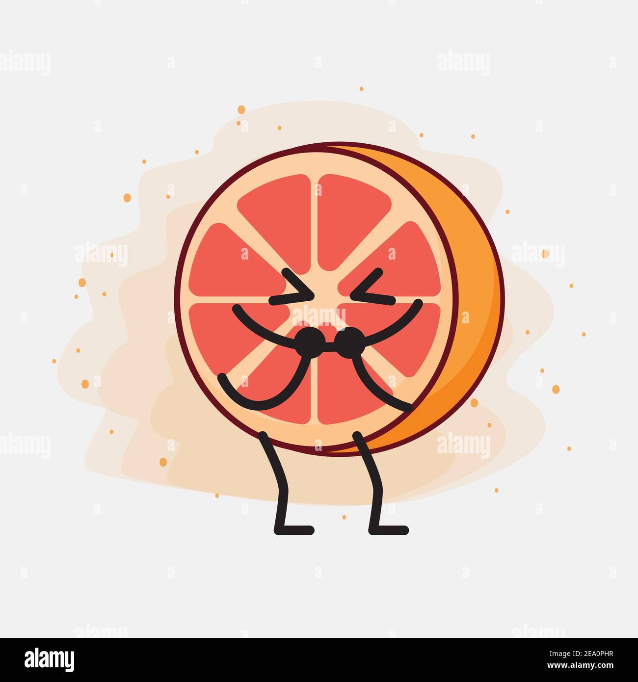 An illustration of Cute Orange Grapefruit Mascot Character Stock Vector ...