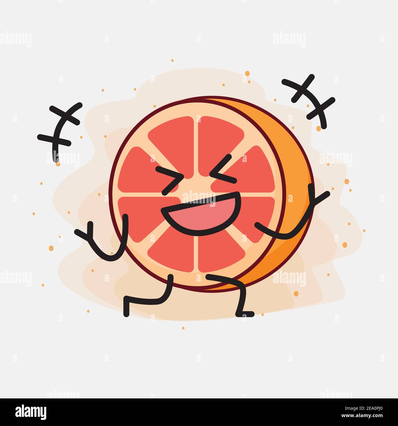 An illustration of Cute Orange Grapefruit Mascot Character Stock Vector ...