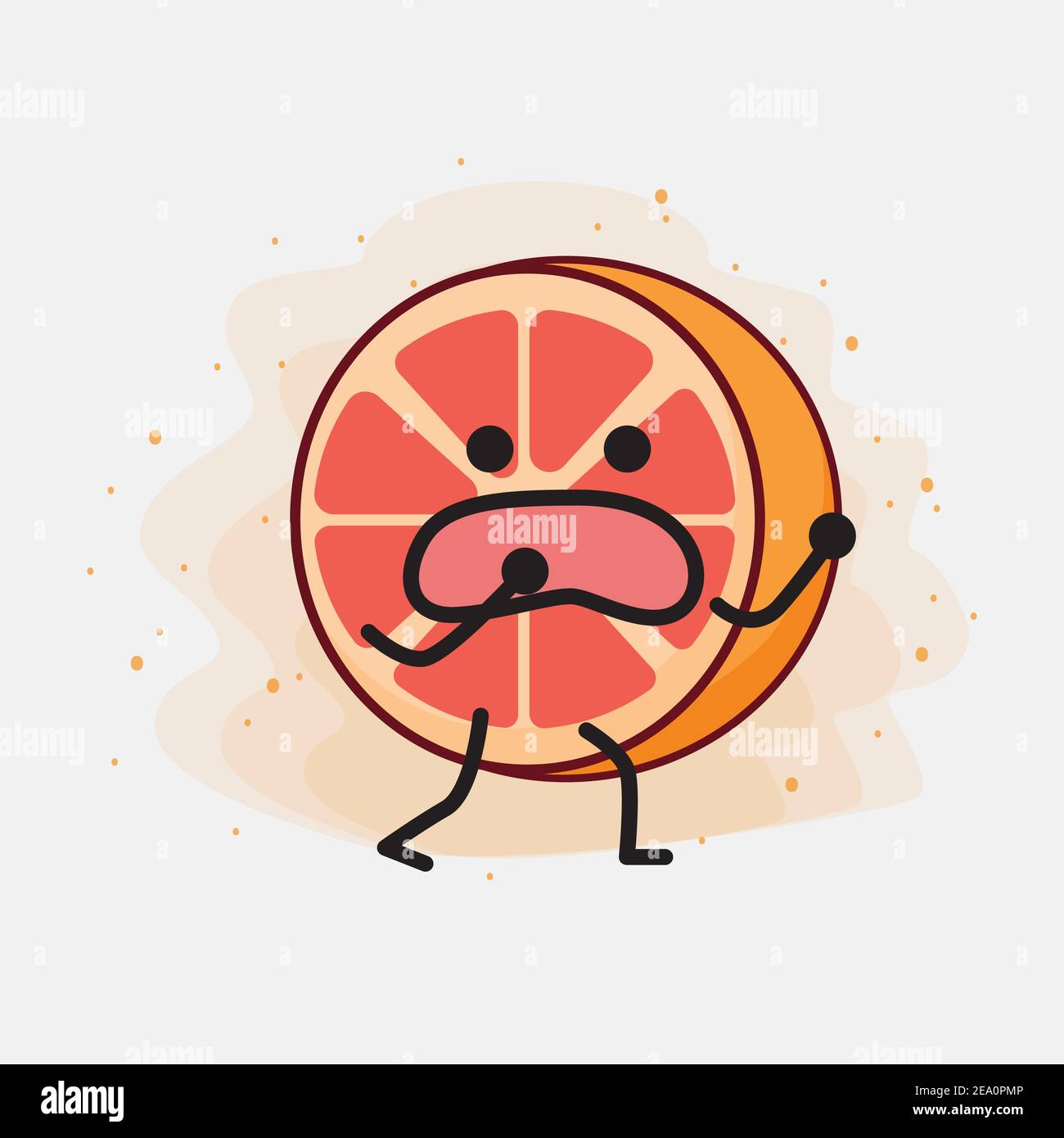An illustration of Cute Orange Grapefruit Mascot Character Stock Vector ...