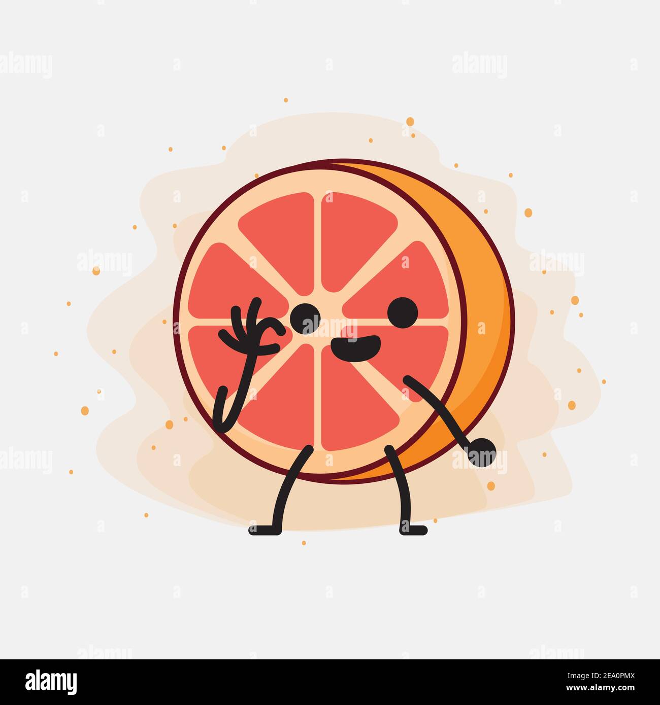 An illustration of Cute Orange Grapefruit Mascot Character Stock Vector ...