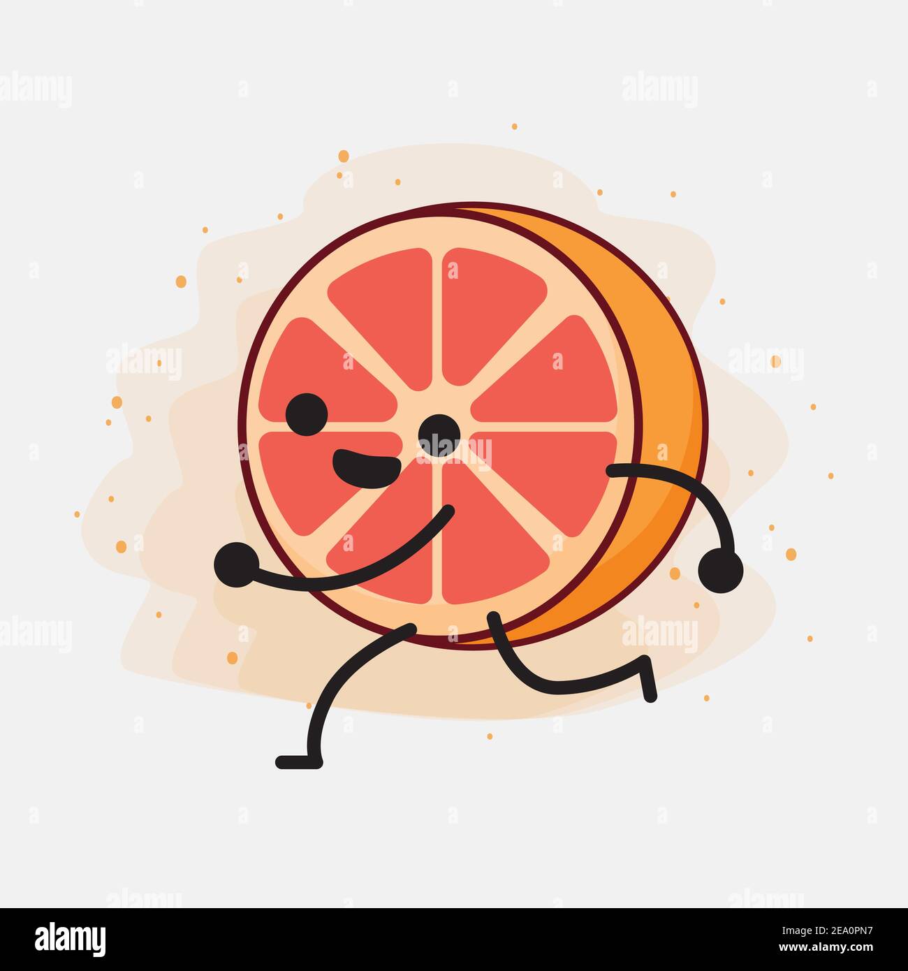 An illustration of Cute Orange Grapefruit Mascot Character Stock Vector ...