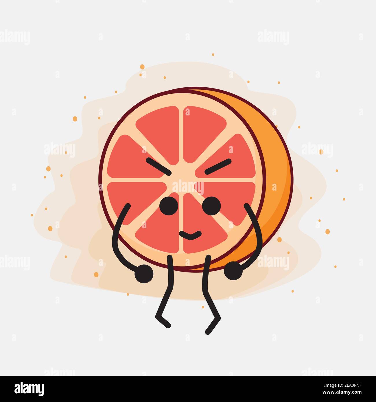 An illustration of Cute Orange Grapefruit Mascot Character Stock Vector ...