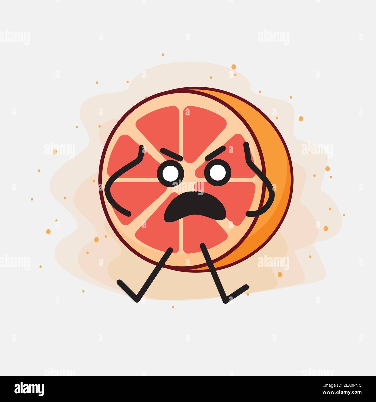 An illustration of Cute Orange Grapefruit Mascot Character Stock Vector ...