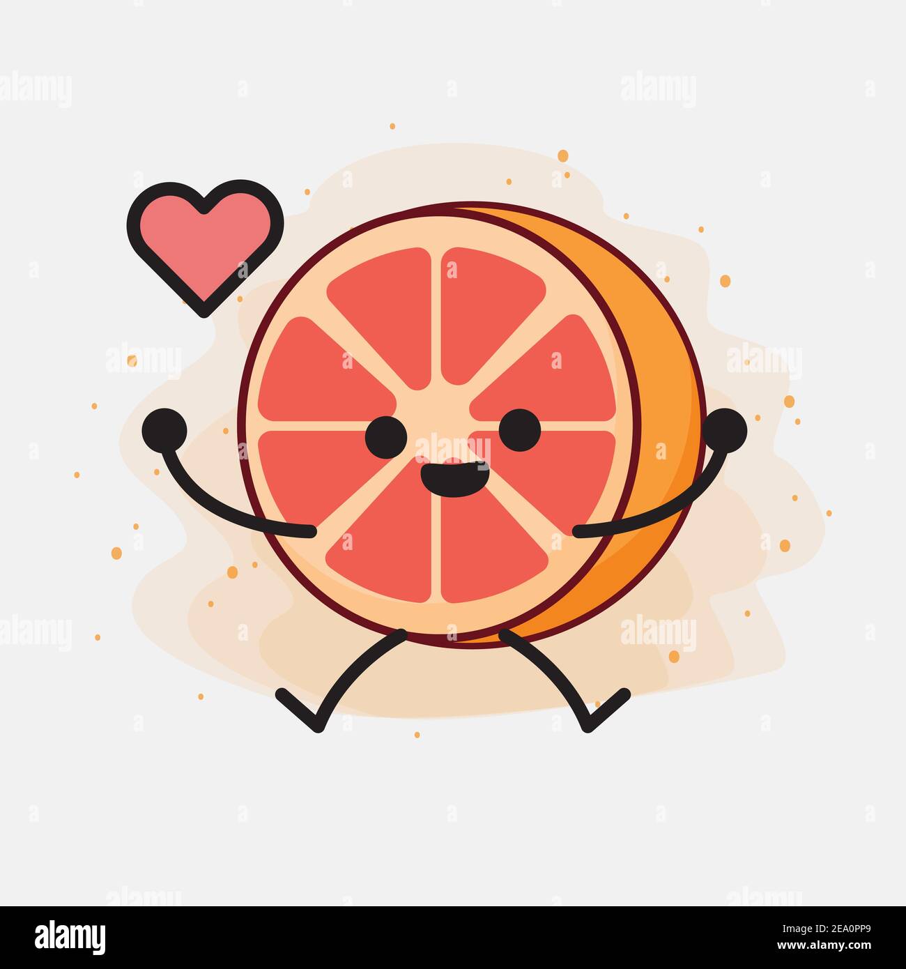 An illustration of Cute Orange Grapefruit Mascot Character Stock Vector ...