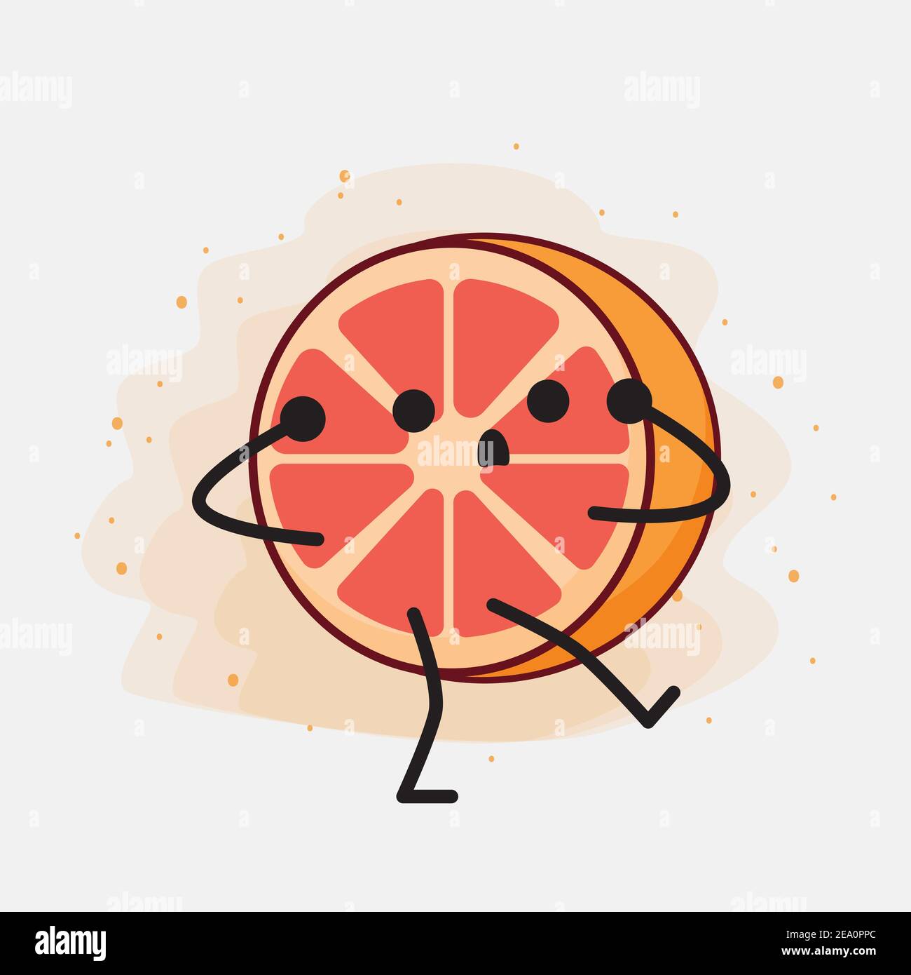 An illustration of Cute Orange Grapefruit Mascot Character Stock Vector ...