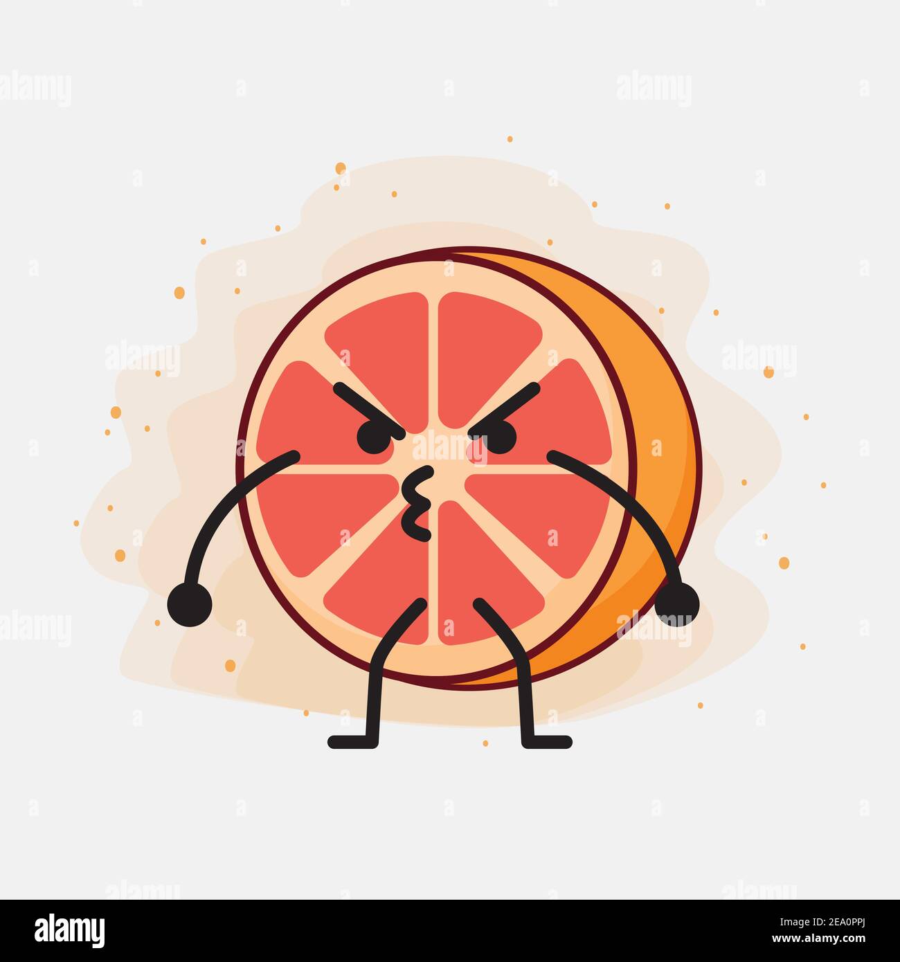 An illustration of Cute Orange Grapefruit Mascot Character Stock Vector ...