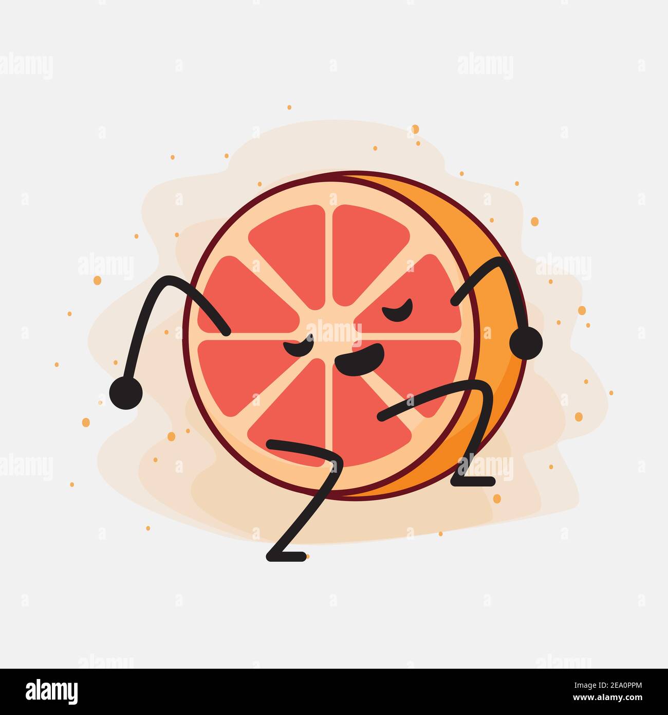 An illustration of Cute Orange Grapefruit Mascot Character Stock Vector ...