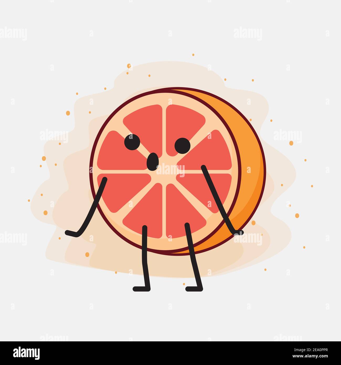 An illustration of Cute Orange Grapefruit Mascot Character Stock Vector ...