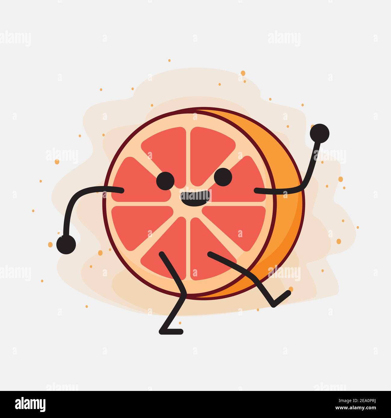 An illustration of Cute Orange Grapefruit Mascot Character Stock Vector ...