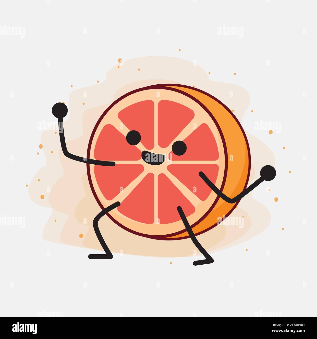 An illustration of Cute Orange Grapefruit Mascot Character Stock Vector ...