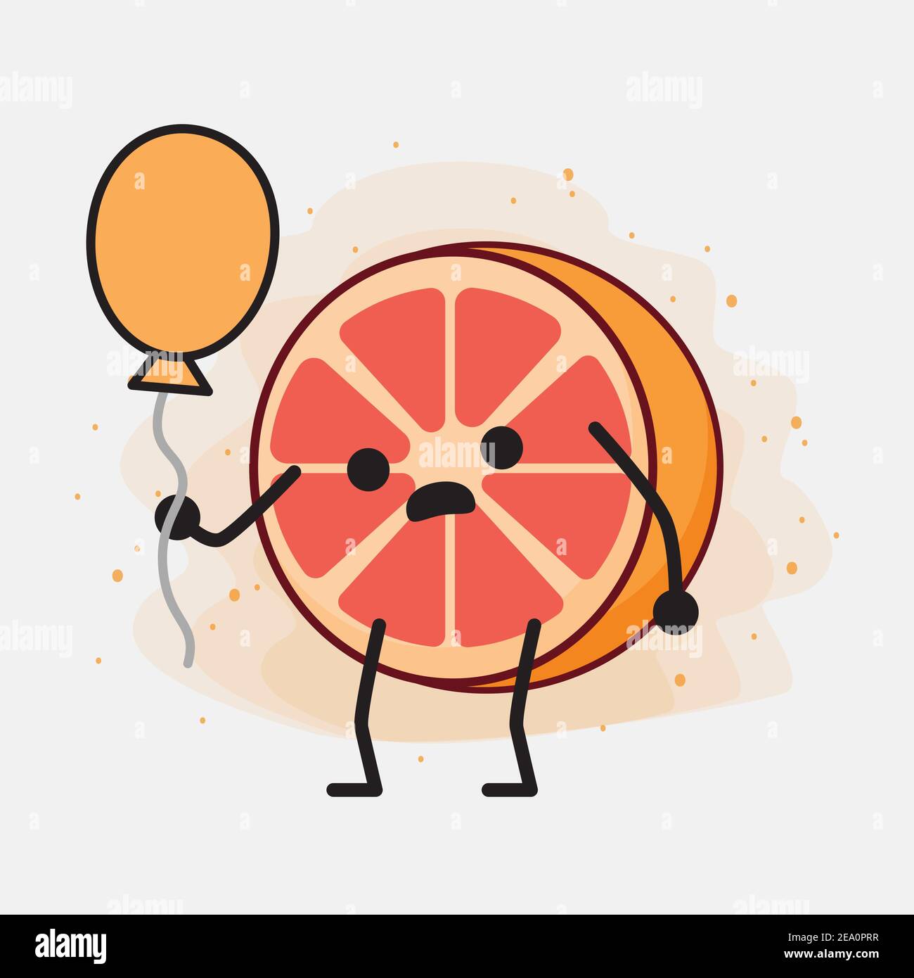 An illustration of Cute Orange Grapefruit Mascot Character Stock Vector ...