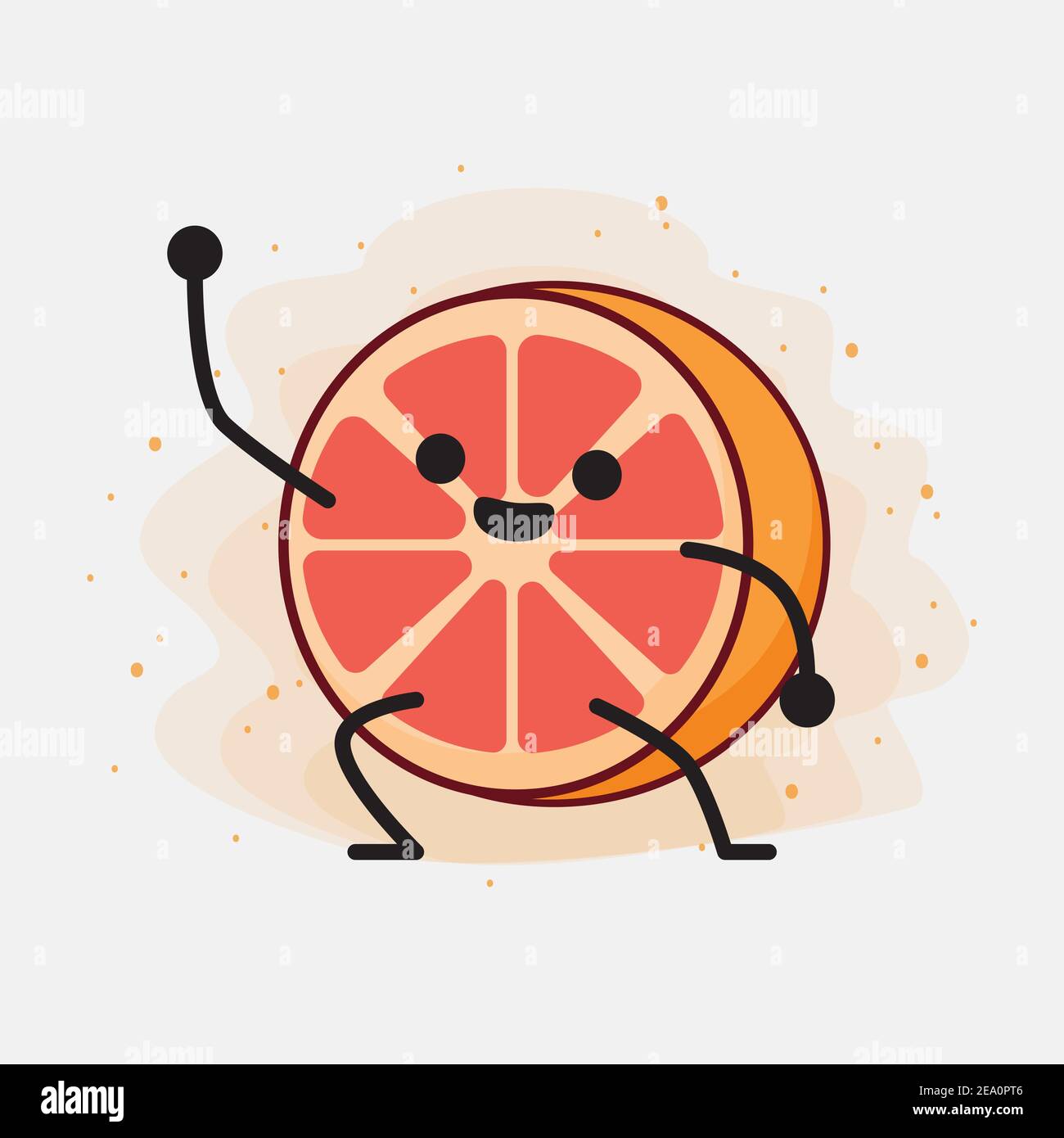 An illustration of Cute Orange Grapefruit Mascot Character Stock Vector ...