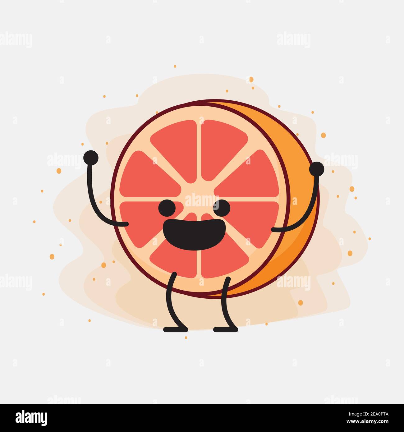 An illustration of Cute Orange Grapefruit Mascot Character Stock Vector ...