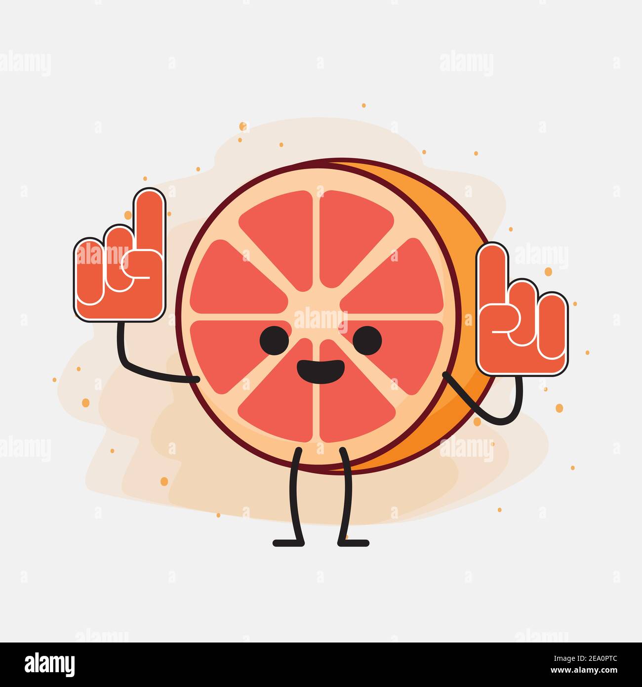 An illustration of Cute Orange Grapefruit Mascot Character Stock Vector ...