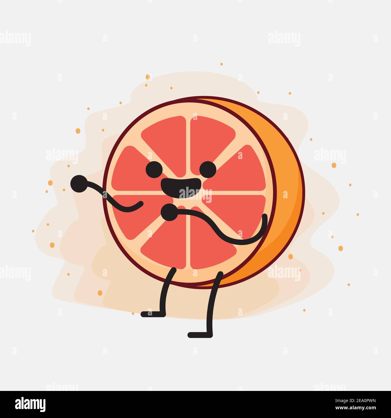 An illustration of Cute Orange Grapefruit Mascot Character Stock Vector ...