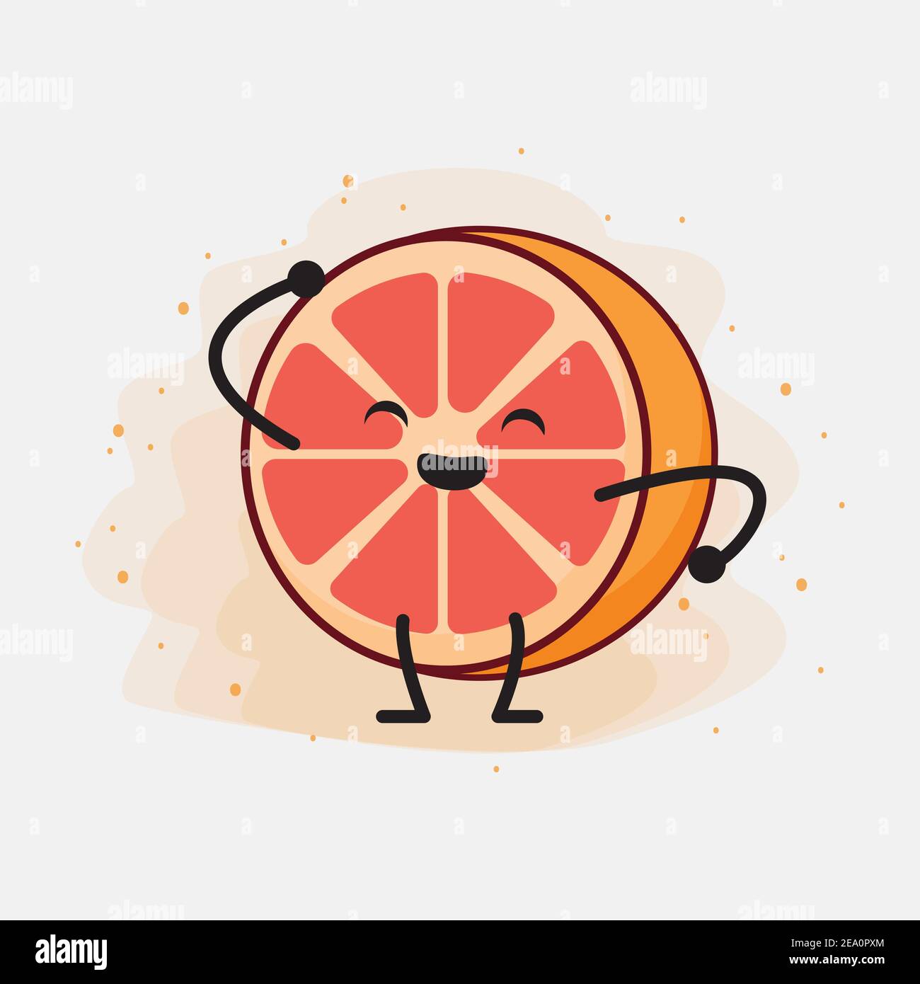 An illustration of Cute Orange Grapefruit Mascot Character Stock Vector ...