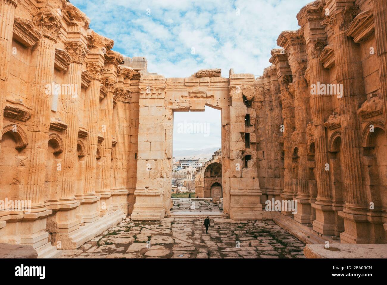 Interior view of the Temple of Bacchus, part of the ancient Roman ...
