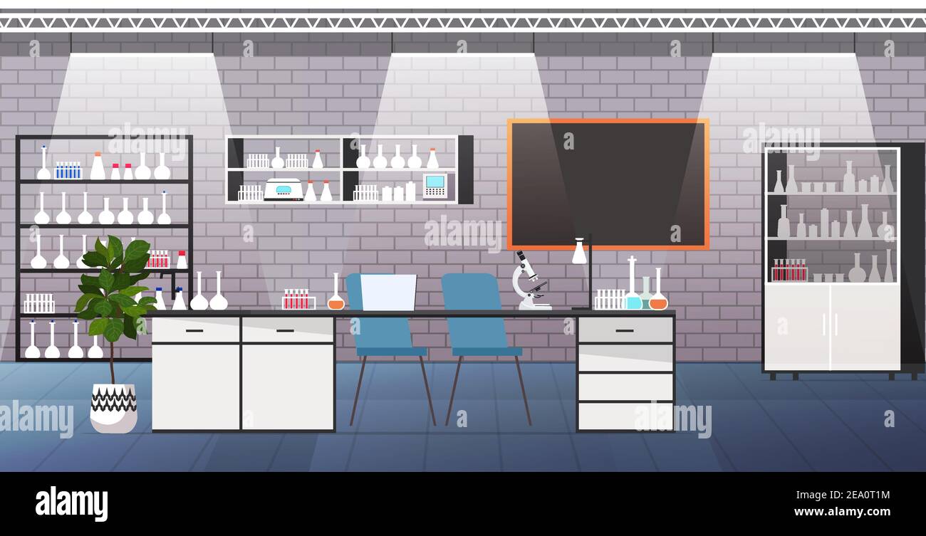 modern lab interior empty no people medical laboratory with furniture ...