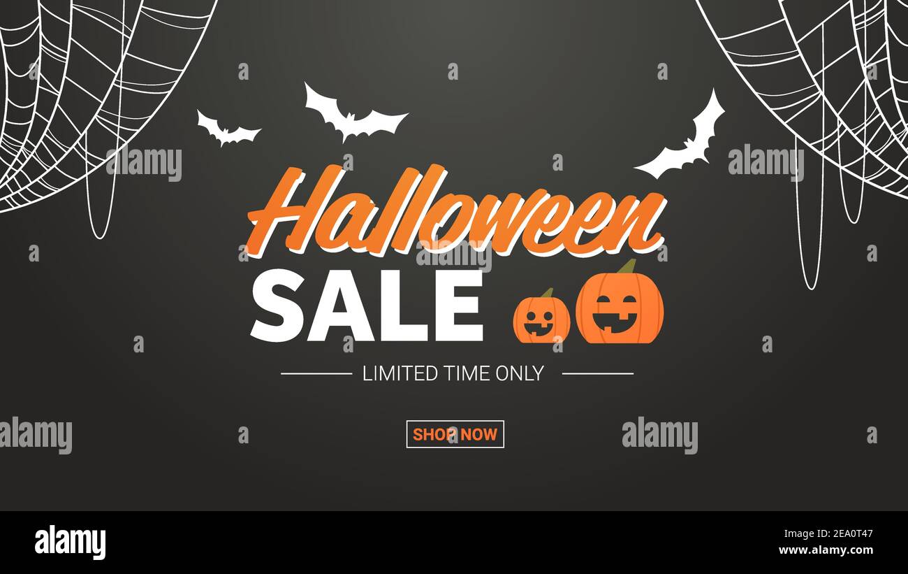 happy halloween sale promotion template holiday celebration concept ...