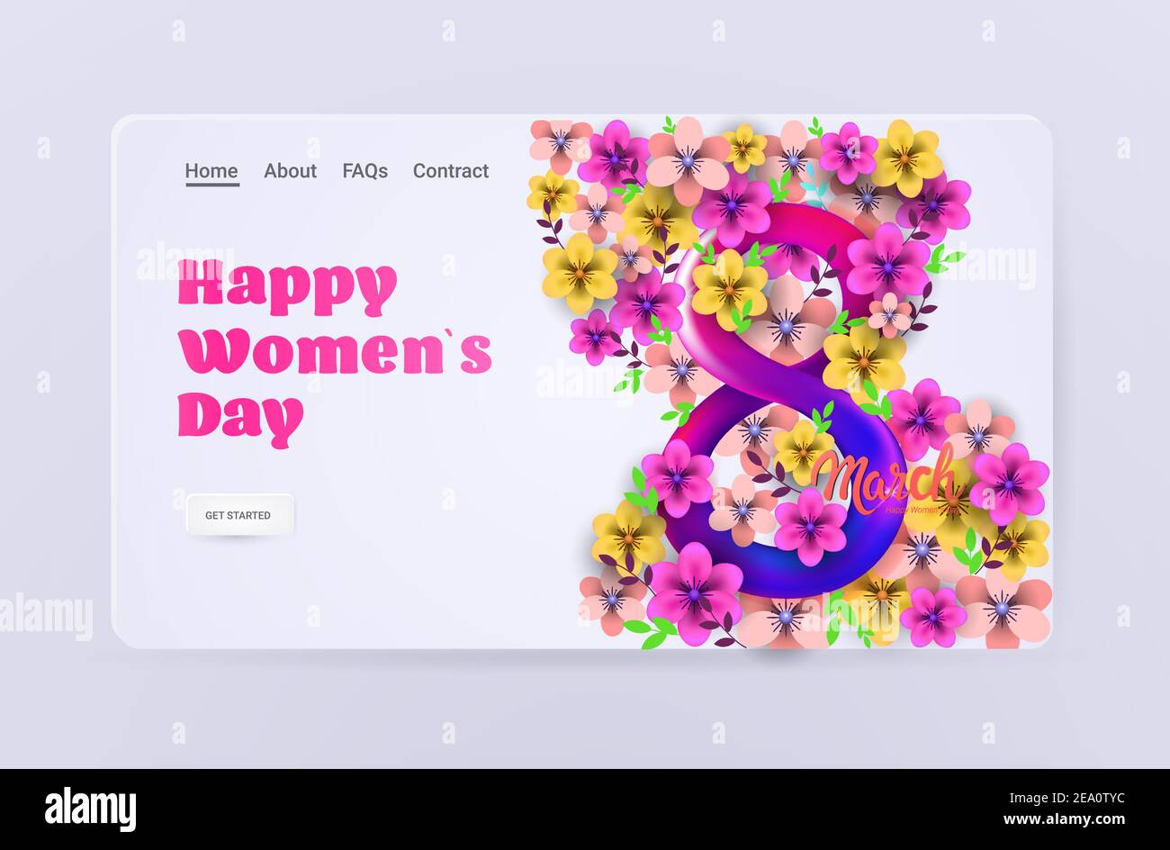 elegant eight number womens day 8 march holiday celebration banner ...