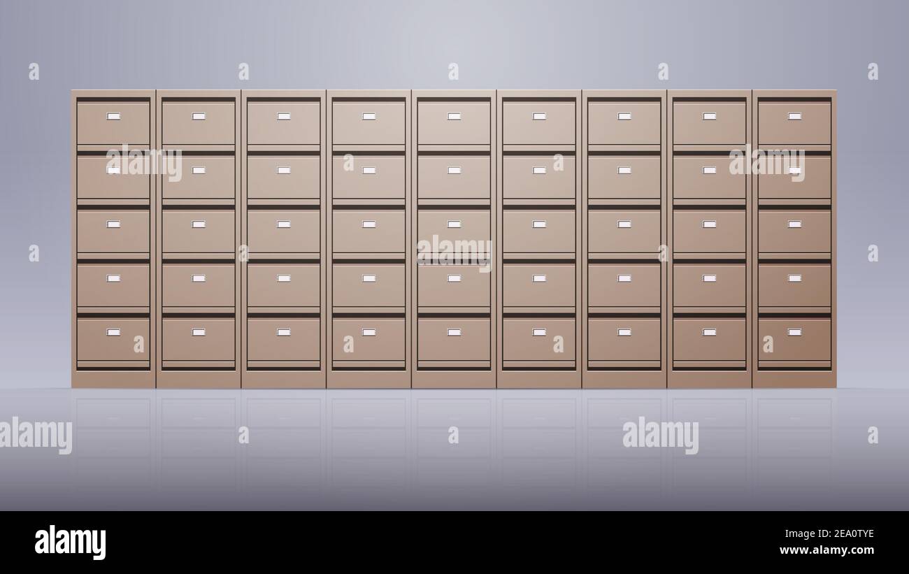 office wall of filing cabinet document data archive storage folders for files business ...