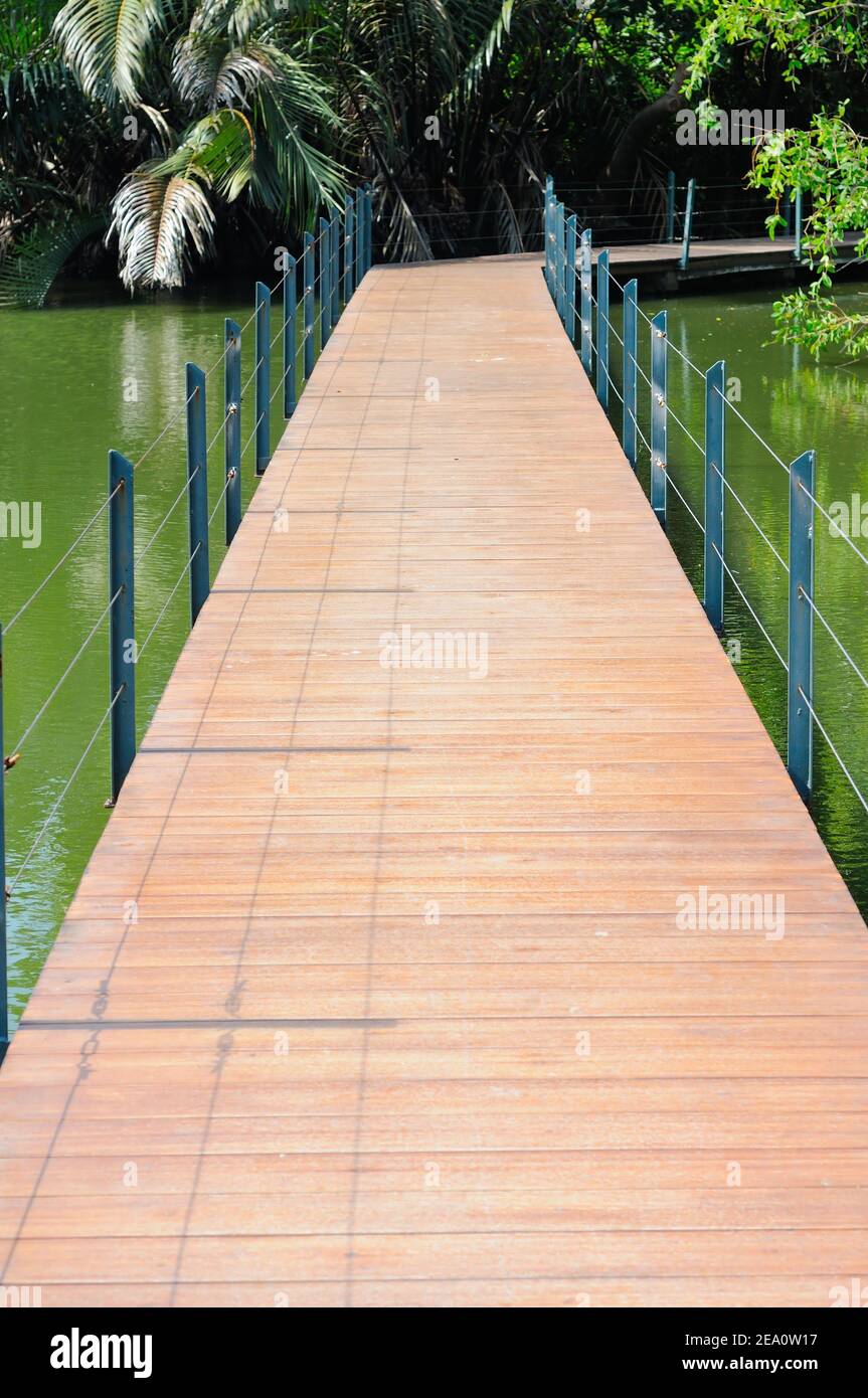 Wooden bridge railings lake nature hi-res stock photography and images ...