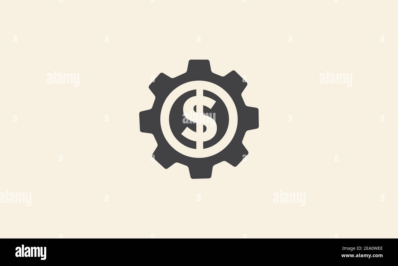 money with gear services logo vector icon symbol graphic design ...