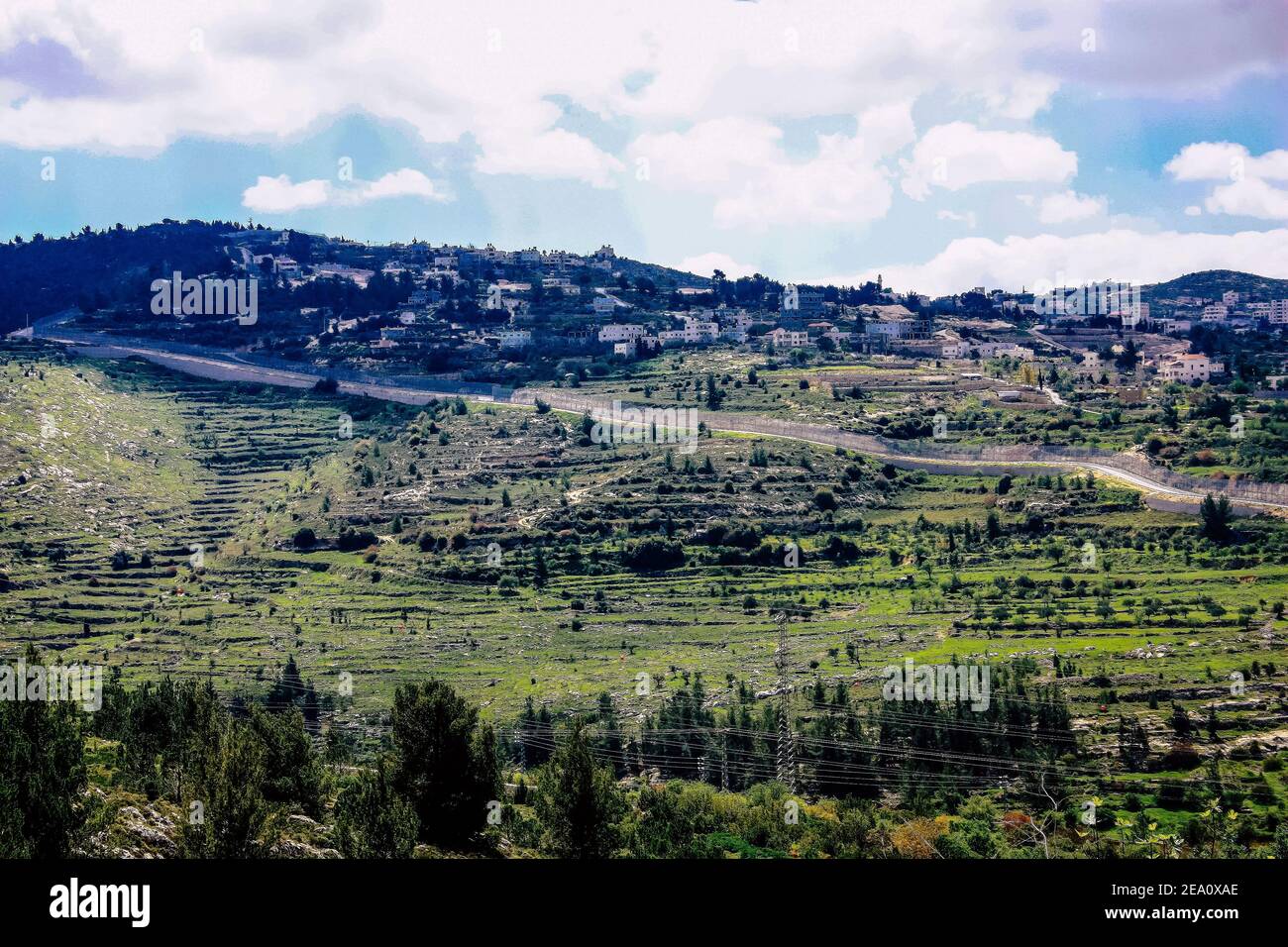 Panorama and view of the Jerusalem hills and the White Valley, The ...
