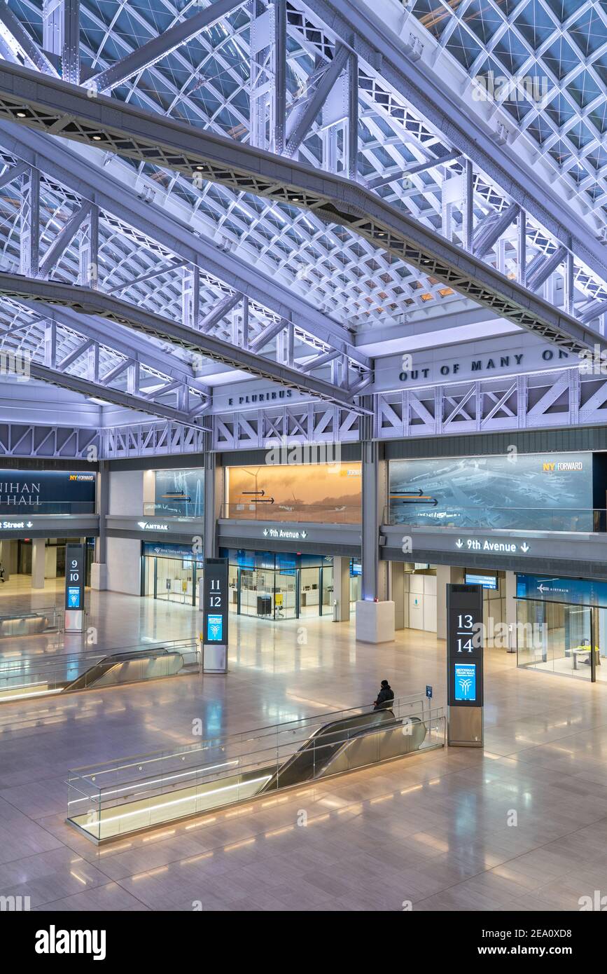 Vertical image of Daniel Patrick Moynihan Train Hall concourse level at ...