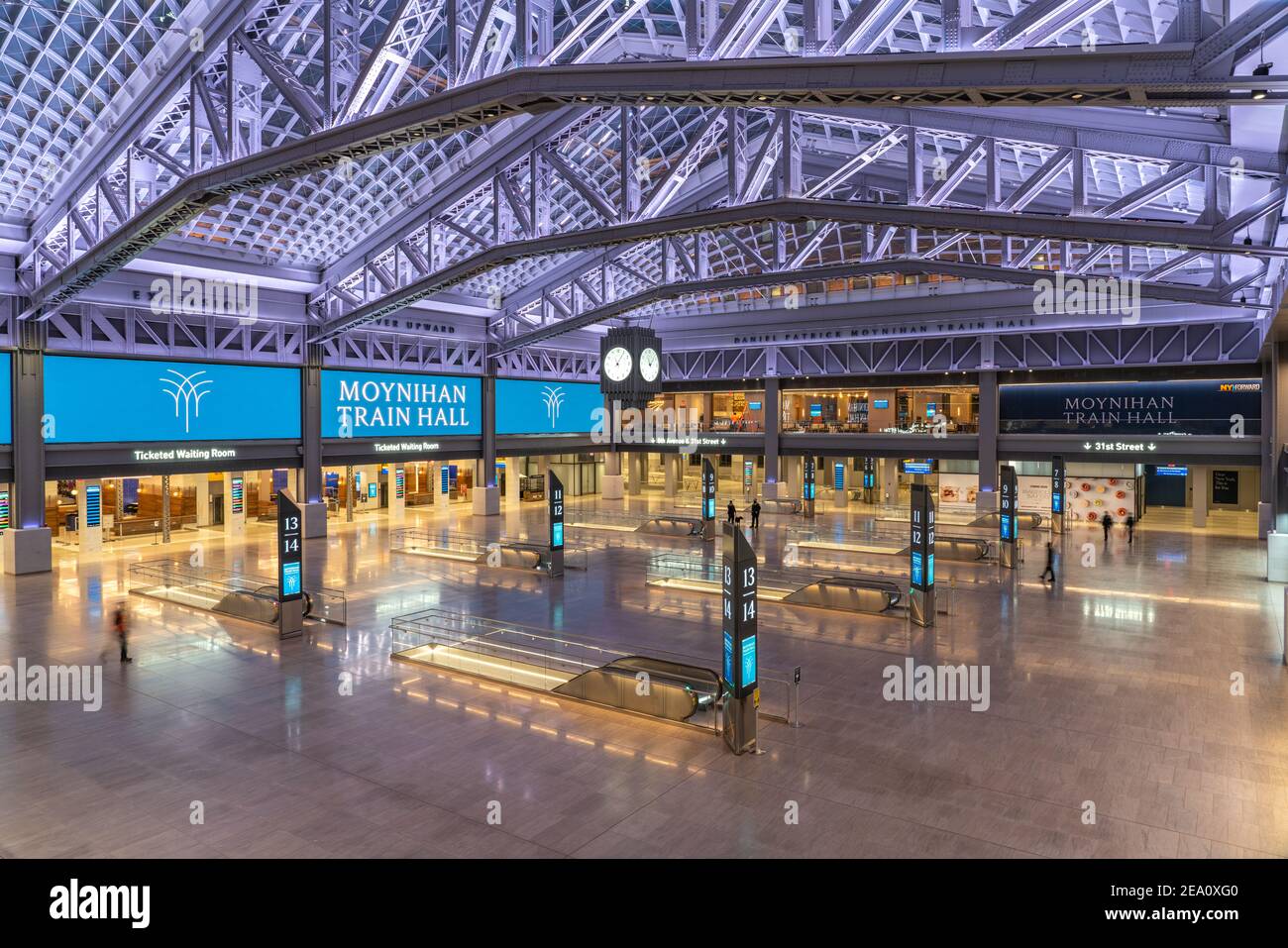 Beautiful view of the Moynihan Train Hall from above the concourse at ...