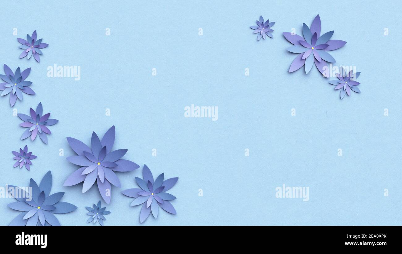 Sky Blue Background Flower Design