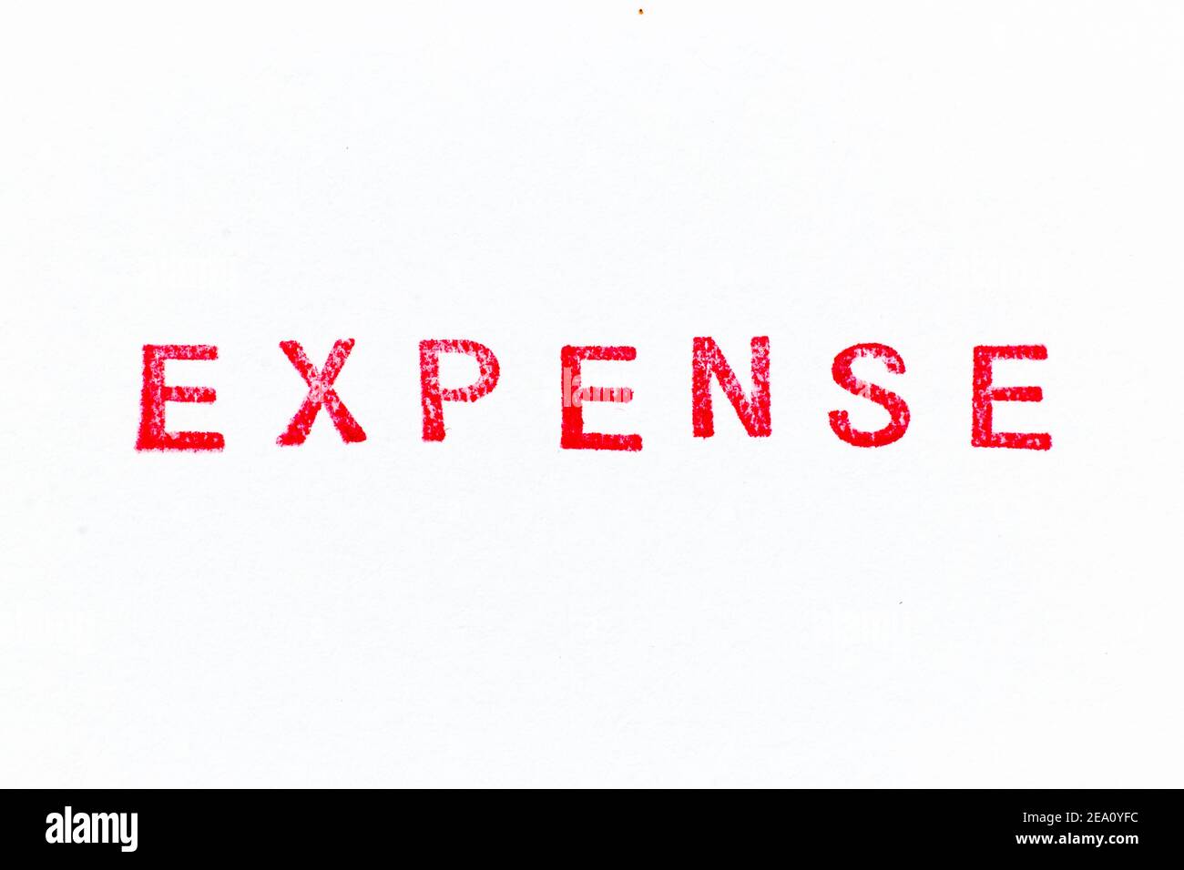 Red color expense word ink rubber stamp on white paper background Stock ...